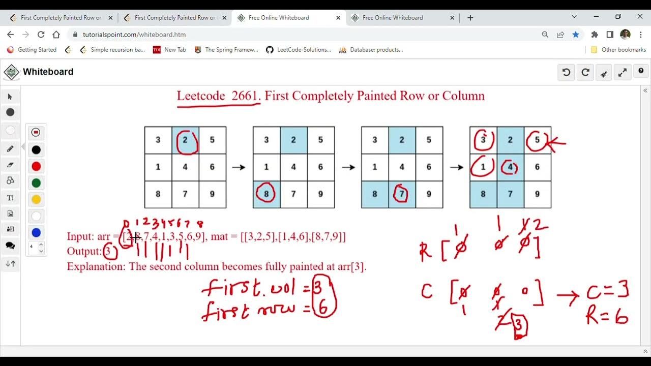 Leetcode 2661 First Completely Painted Row or Column - YouTube