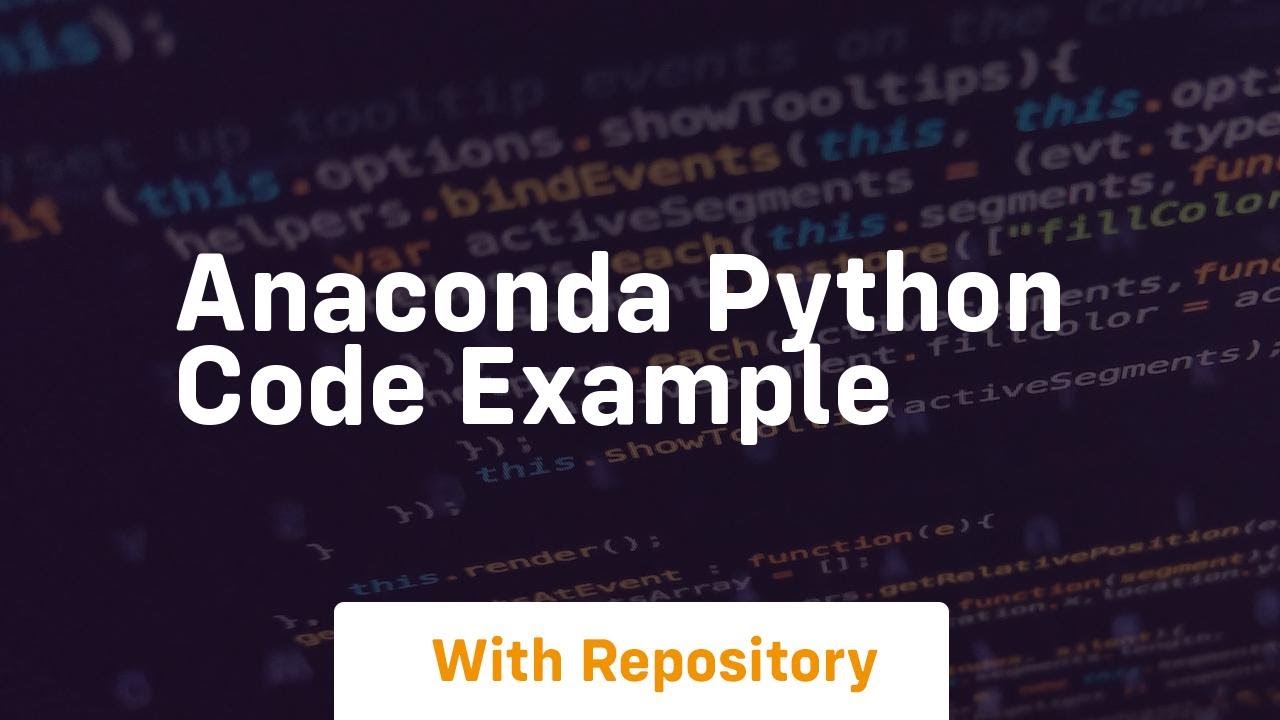 anaconda python code example - YouTube