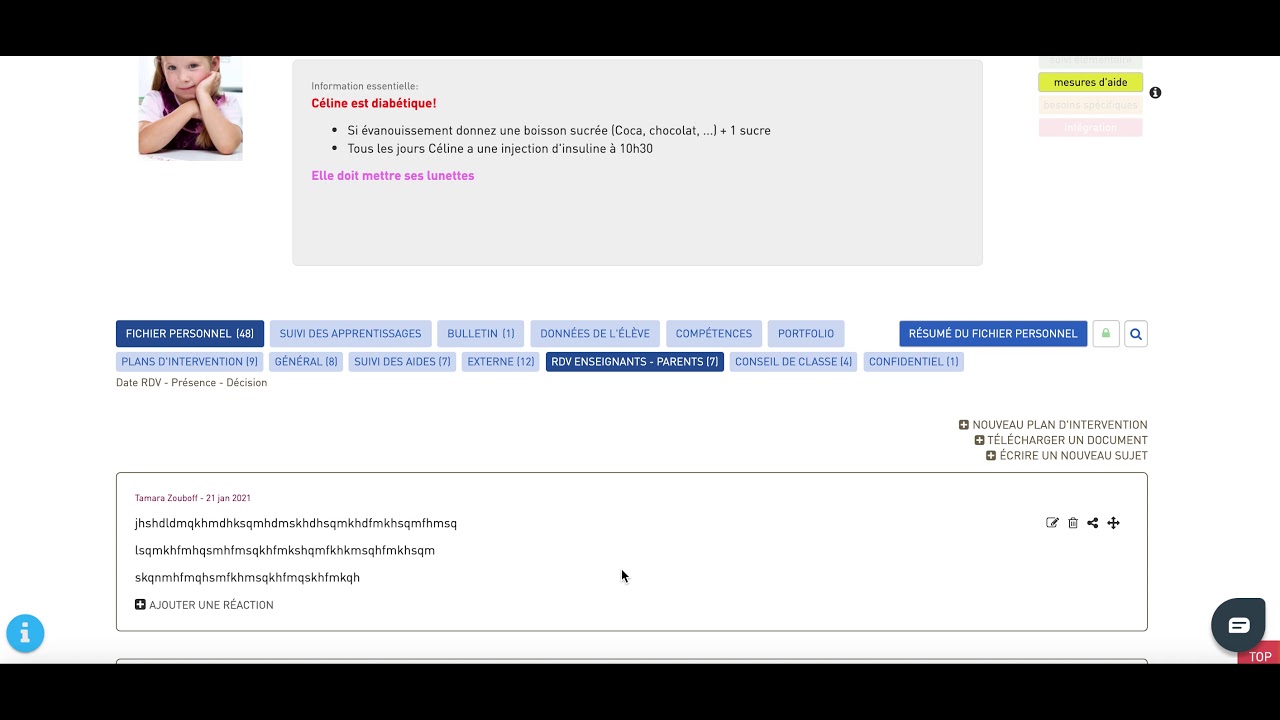 Signature du parent sur un compte rendu de visite de parent - YouTube