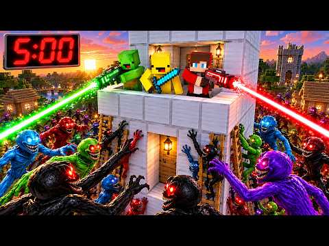 VERITY  APOCALYPSE vs Security House house of JJ Mikey and Banana Kun in Minecraft Challenge Maizen!