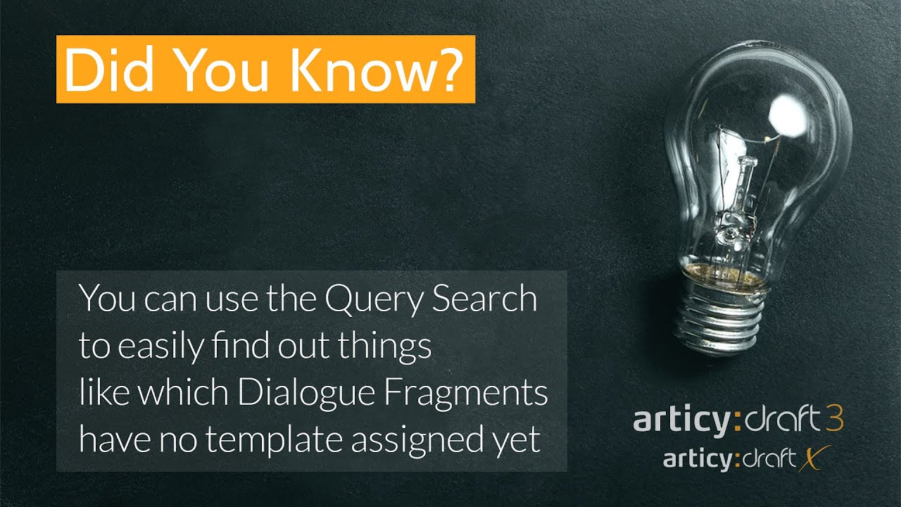 articy quick tip – An introduction to the Query Search - YouTube