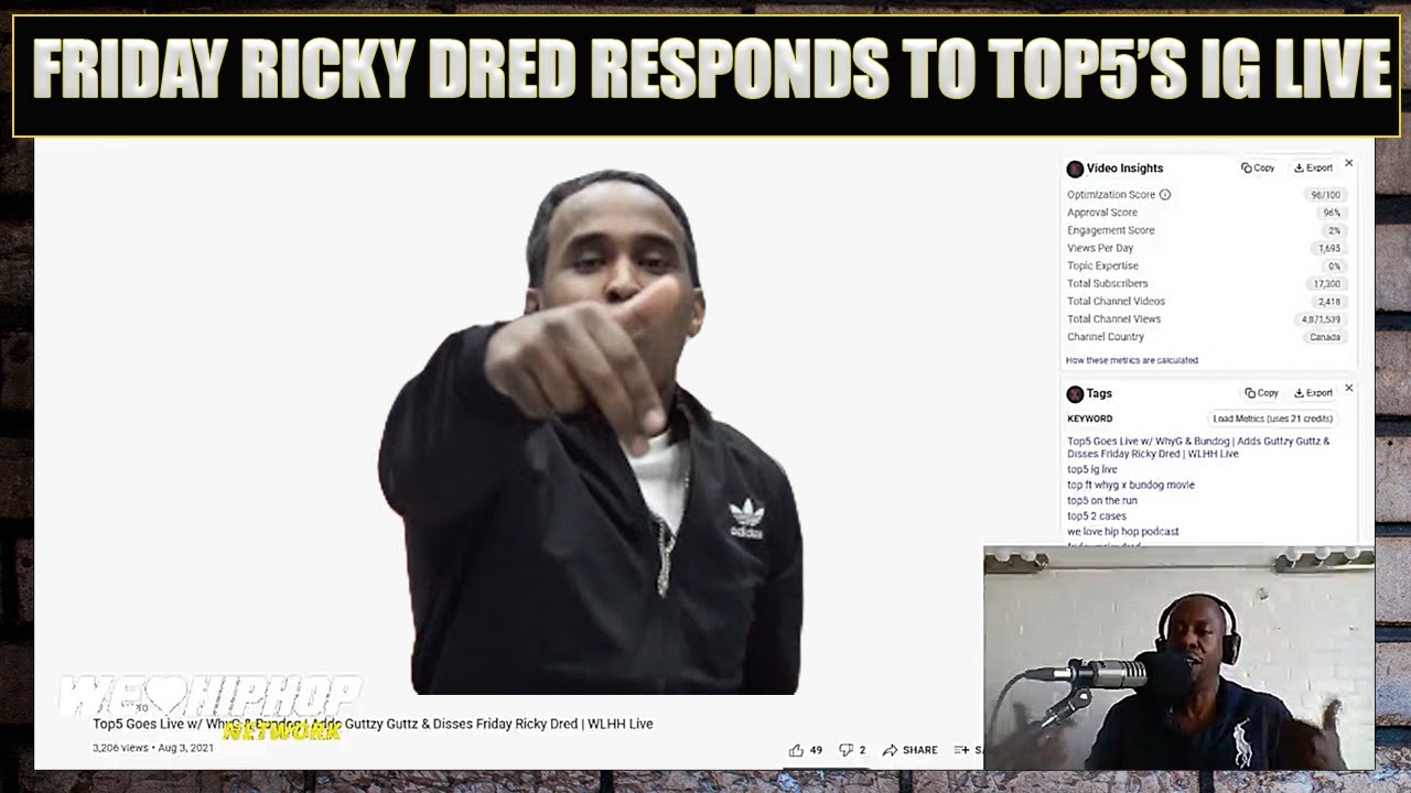 Friday Ricky Dred Responds To Top5 IG Live Dissing Him | We Love Hip ...