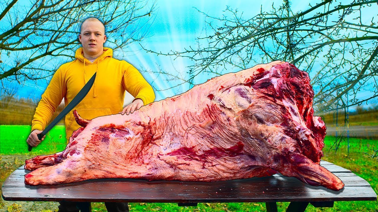 I cooked a giant wild boar weighing 200 kg by VANZAI COOKING - YouTube