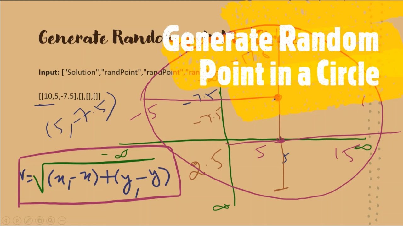 Generate Random Point In A Circle Leetcode 478 Coders Camp Youtube