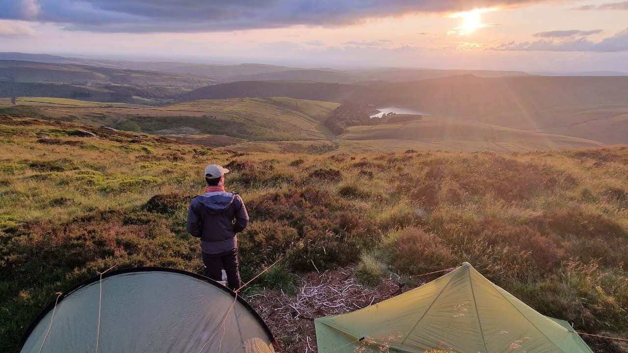 Wild Camping in the Peak District - Sunset Views Over Manchester - YouTube