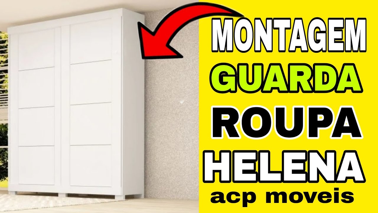 Como montar passo a passo Guarda roupa Helena 2 portas de correr da ...
