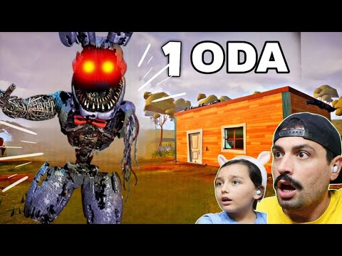 YARI ROBOT YARI CANAVAR BONNİE EXE  İLE TEK ODALI EV 😱