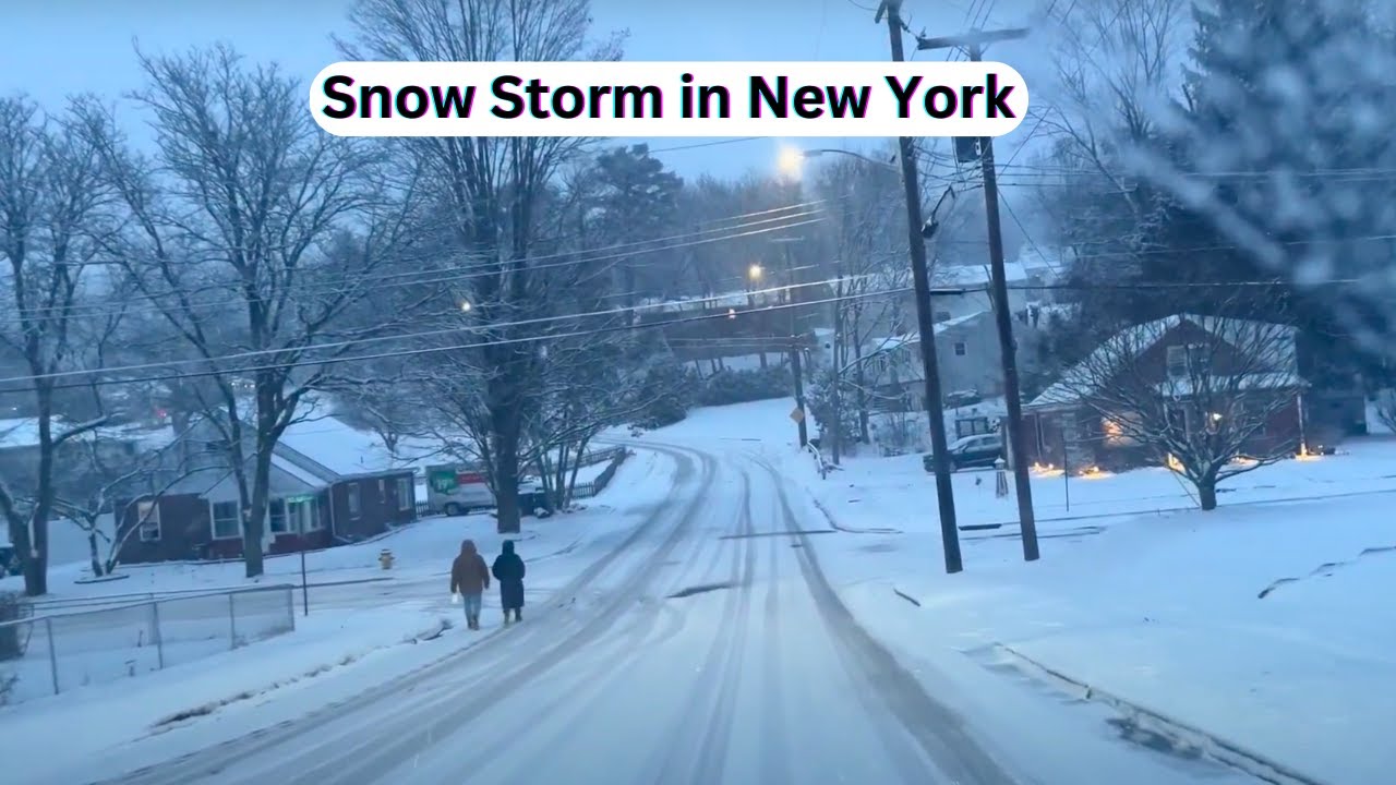 Beautiful Snow Storm In New York ️ - YouTube