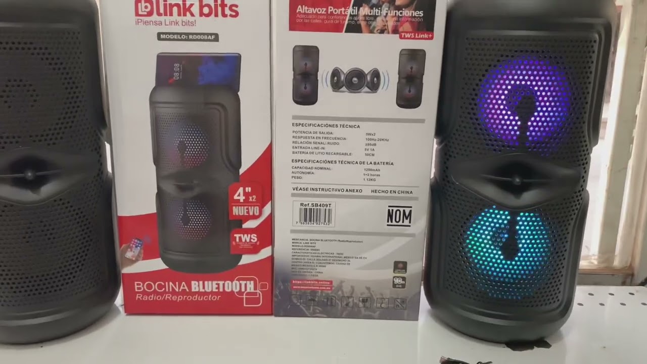 Características de la Bocina Bluetooth link bits modelo RD008AF - YouTube