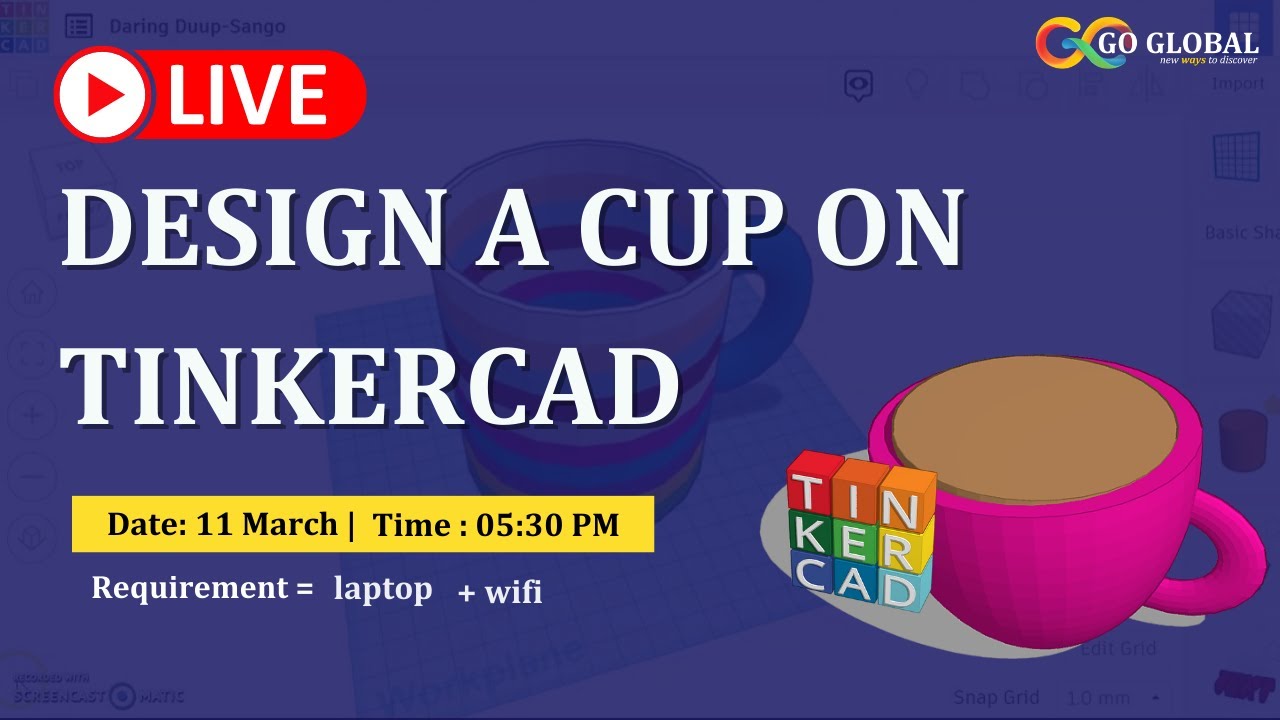 Design a #3D Cup Using Tinkercad | Tinkercad Tutorial | #3dprinting ...