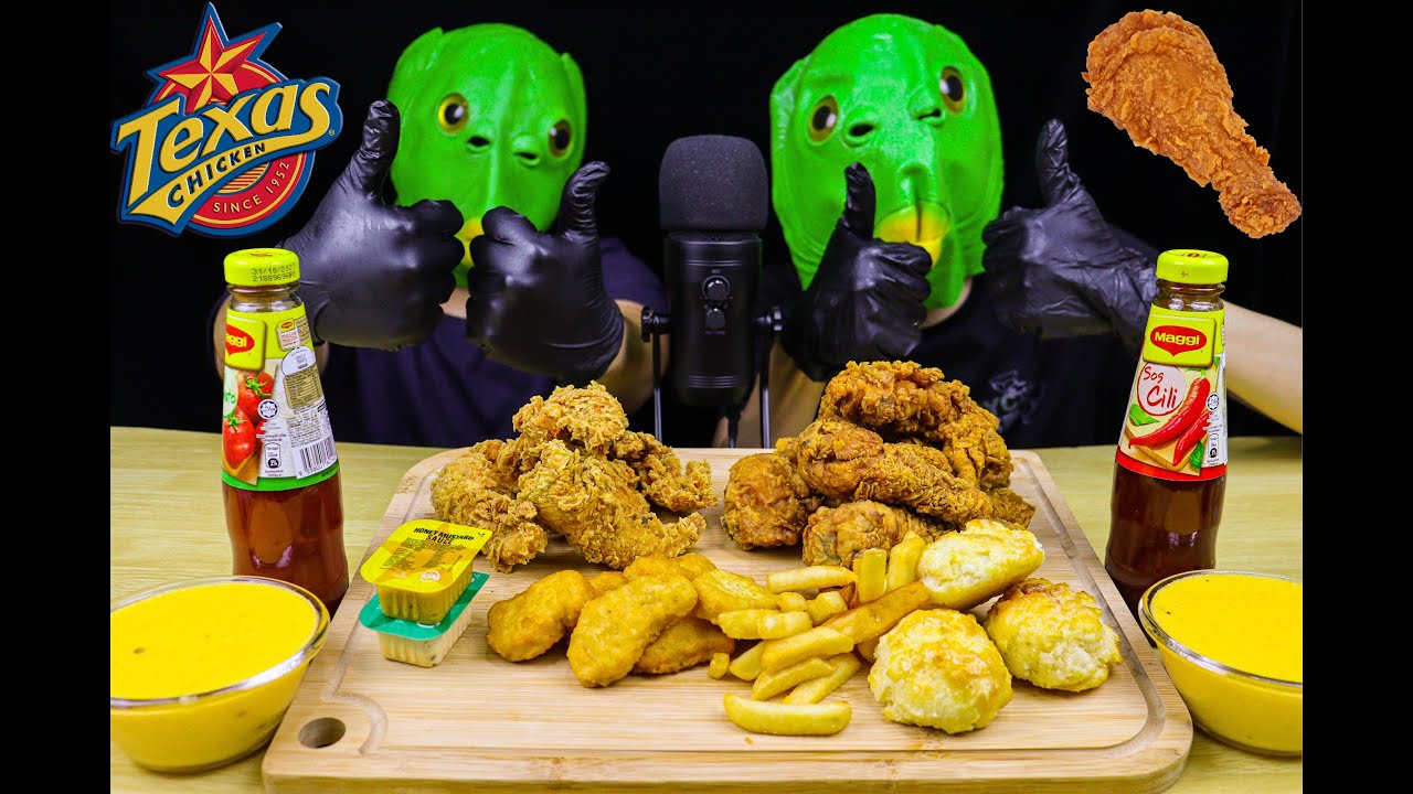 ASMR MUKBANG | TEXAS CHICKEN & NUGGETS | DELICIOUS FOOD | CRUNCHY ...