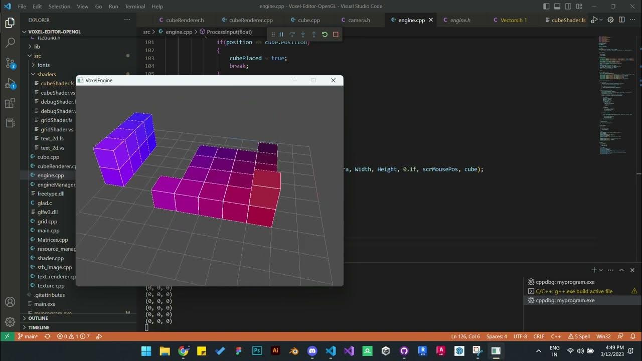 Voxel editor ( Progress ) | OpenGL - YouTube