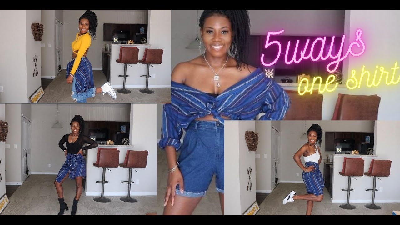 How to | Style One Shirt 5 Ways | Lookbook 2020 | $1 Thrift - YouTube