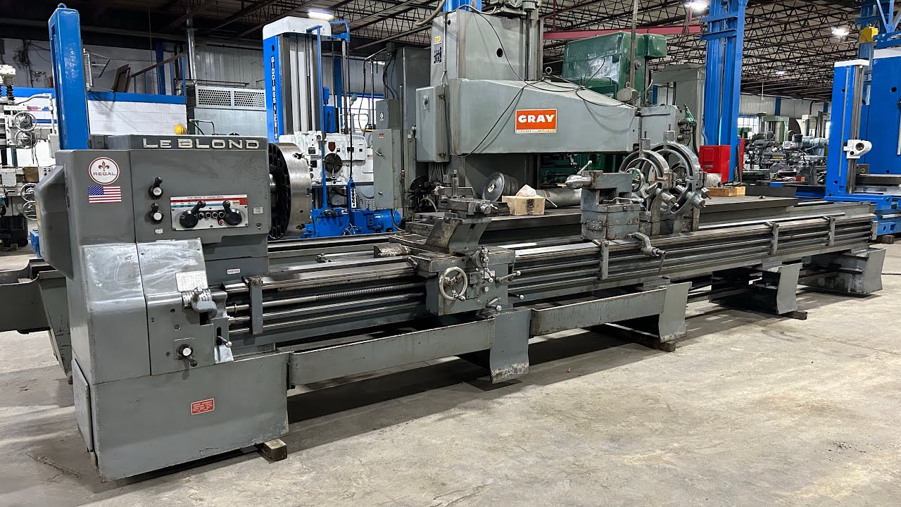 36”x20”cc LEBLOND Engine Lathe, Taper Attachment, 1971 - YouTube