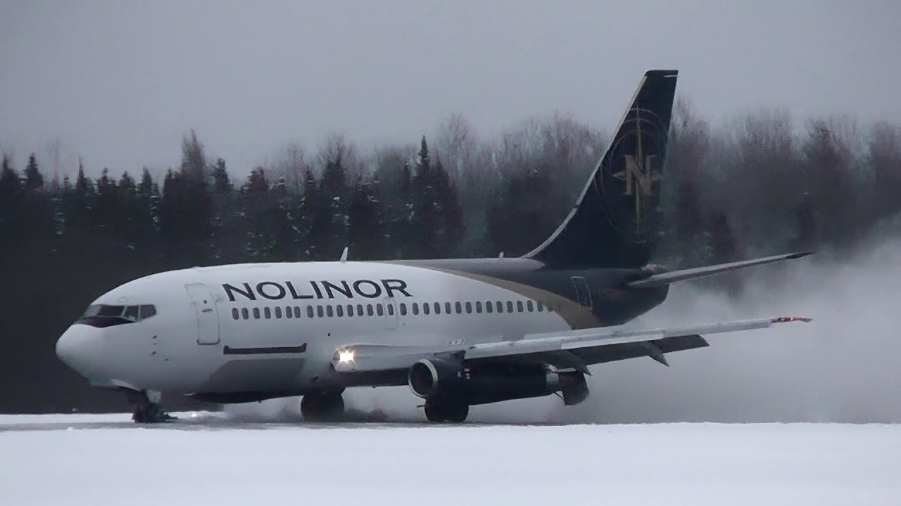 Nolinor | Boeing 737-200 | Snowy landing | C-GTUK | Val-d'Or (CYVO ...