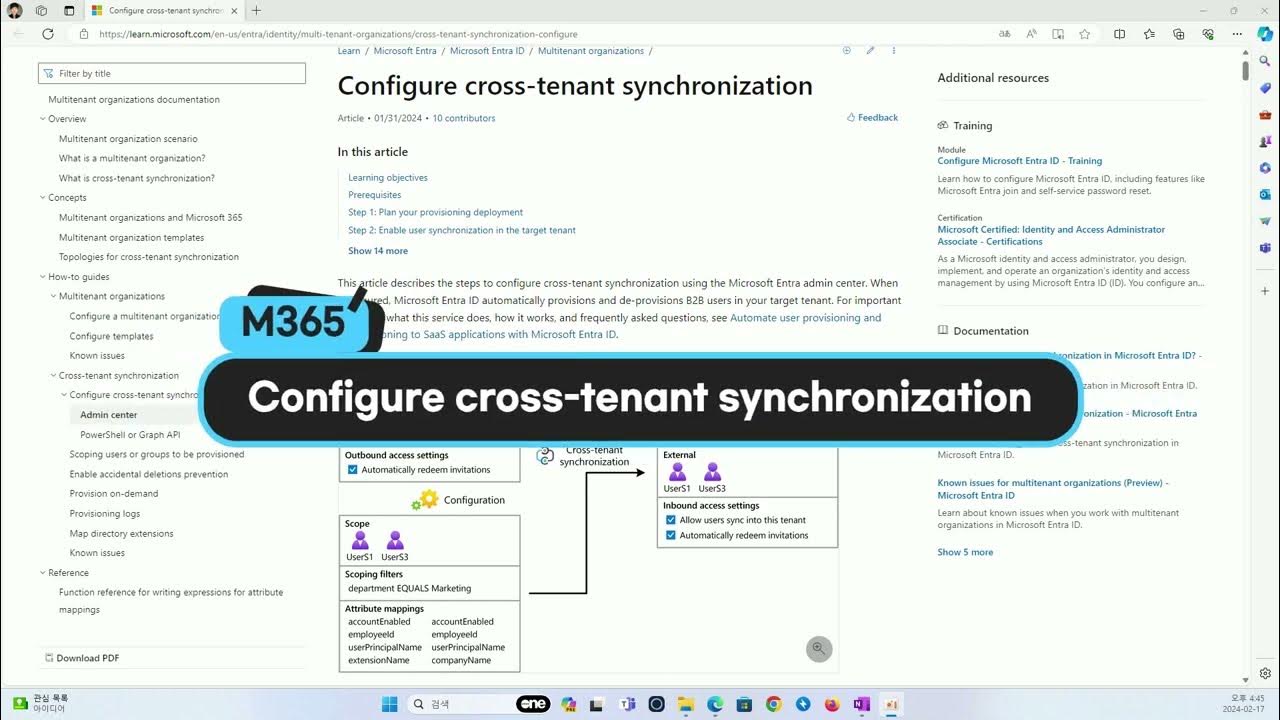Microsoft 365. Configure cross-tenant synchronization (English) # ...