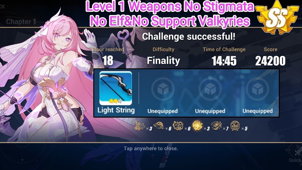 [Honkai impact 3] Herrscher of Human:Ego Elysian realm(6.3)Level 1 Weapons&No Stigmata Elf ...