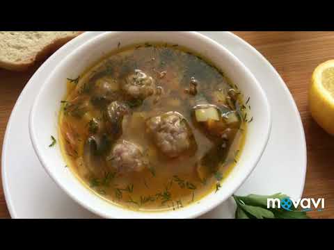 Terevezli,etli göbelek şorbası.Sebzeli, köfteli mantar çorbası. Овощной суп с грибами и мясом.