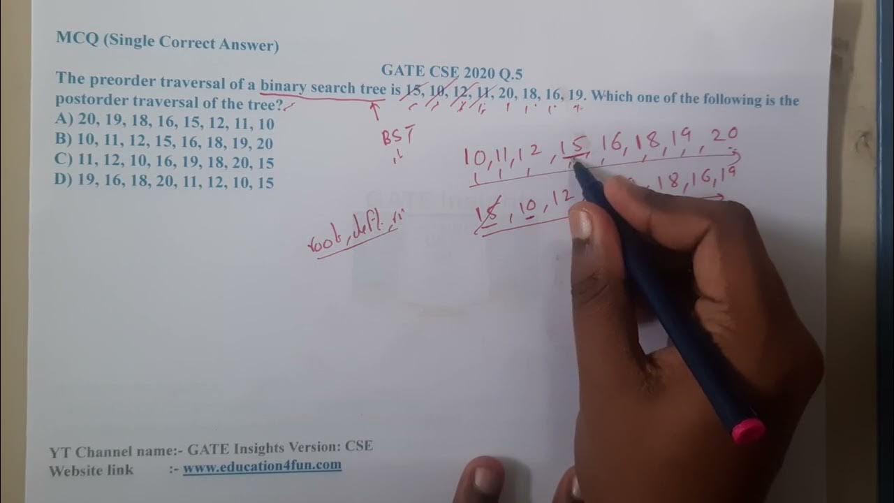 GATE CSE 2020 Q 5 || Trees ||Data Structure || GATE Insights Version: CSE - YouTube