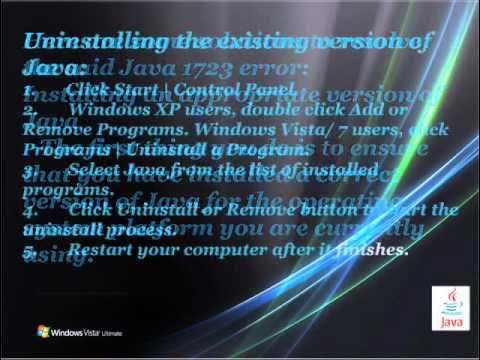 How to Fix Error 1723 in Java Application - YouTube