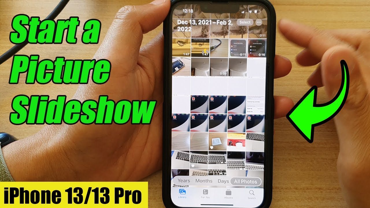 iPhone 13/13 Pro: How to Start a Picture Slideshow - YouTube