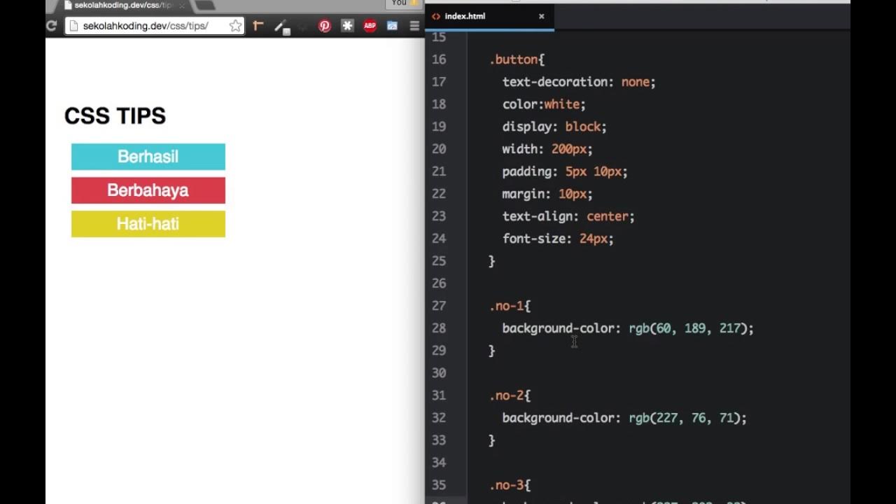 Cara Coding Css (Membuat tombol cantik dengan CSS) - YouTube