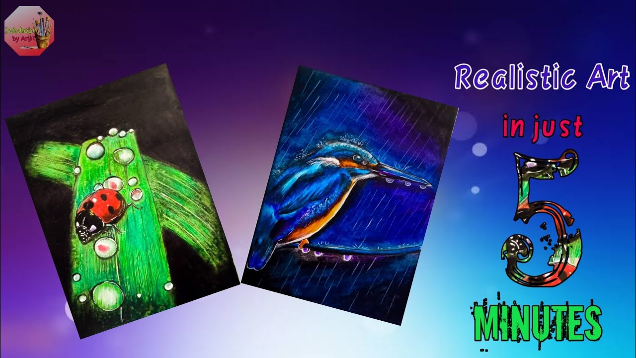 How to draw realistic in just 5 minutes | Rainy monsoon drawing | Easy ...