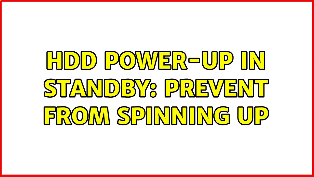 HDD Power-Up in Standby: prevent from spinning up (2 Solutions!!) - YouTube