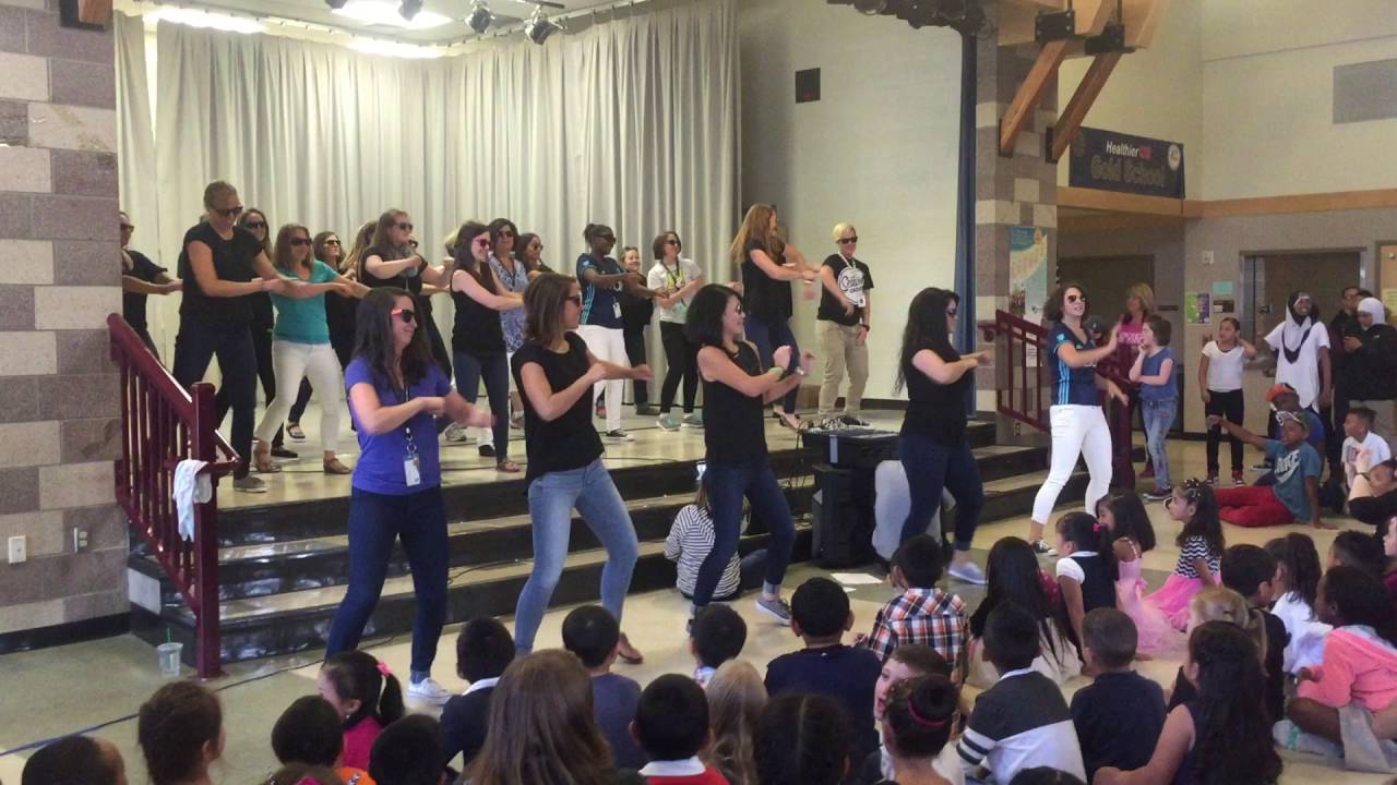 Hazel Valley Elementary School Staff Dance - YouTube