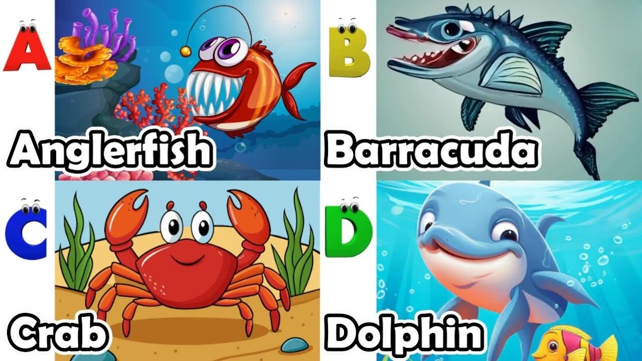 ABC Sea Animals song | Learn Alphabets | English and Animals for Kids ...
