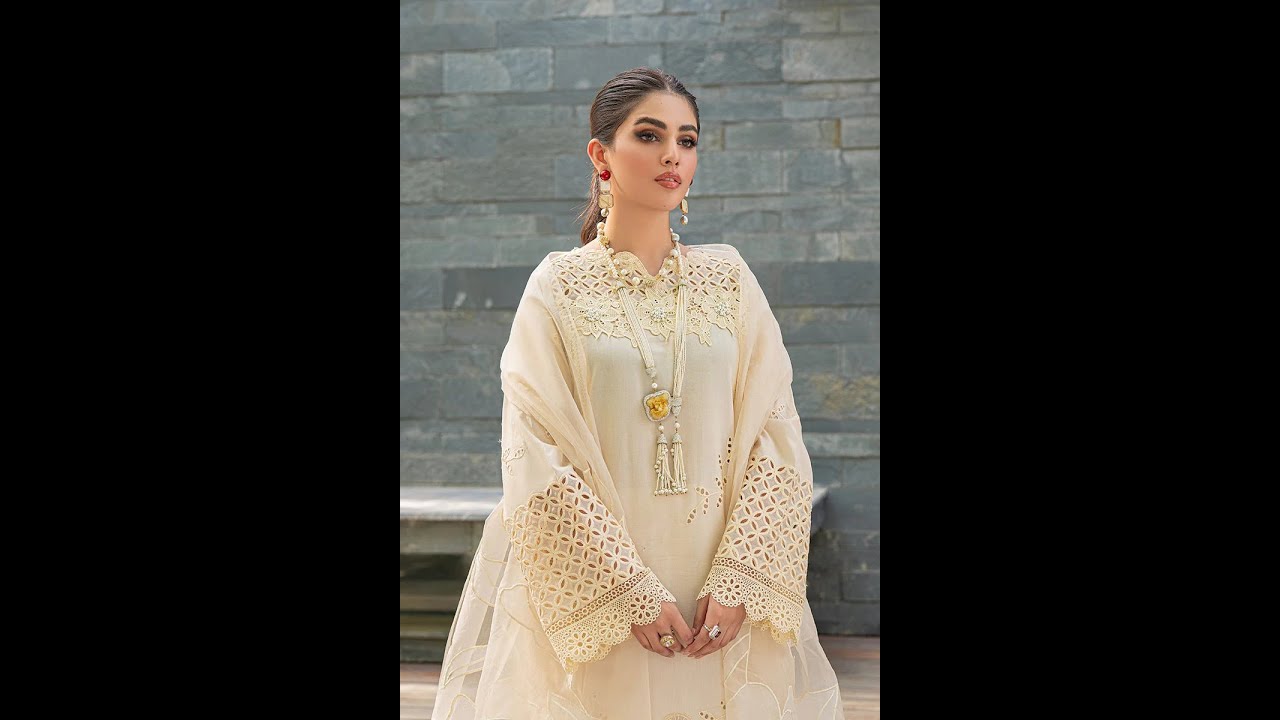 Mushq Luxury Lawn 3 Piece Unstitched MQ-09 CREAM BLUSH Fully ...
