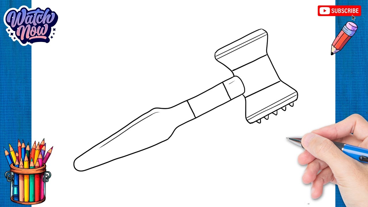 How to draw Meat Tenderizer - Kitchen Utensils Drawing - YouTube
