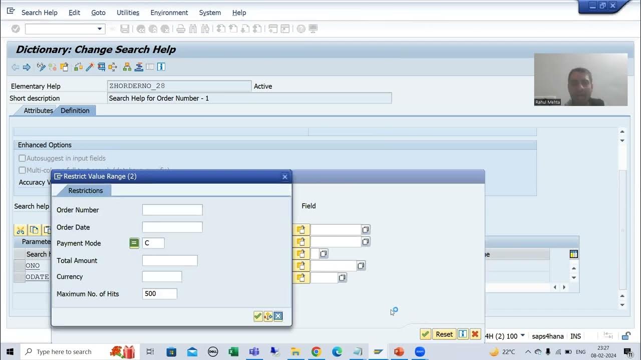 17 - Additional ABAP Concepts - Search Help Exit - CallControl Steps -PRESEL Part1 - YouTube