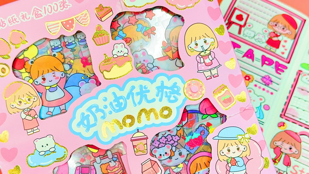 stickers journaling 💗💗 unboxing cute kawaii sticker🎁 Immersive ASMR ...