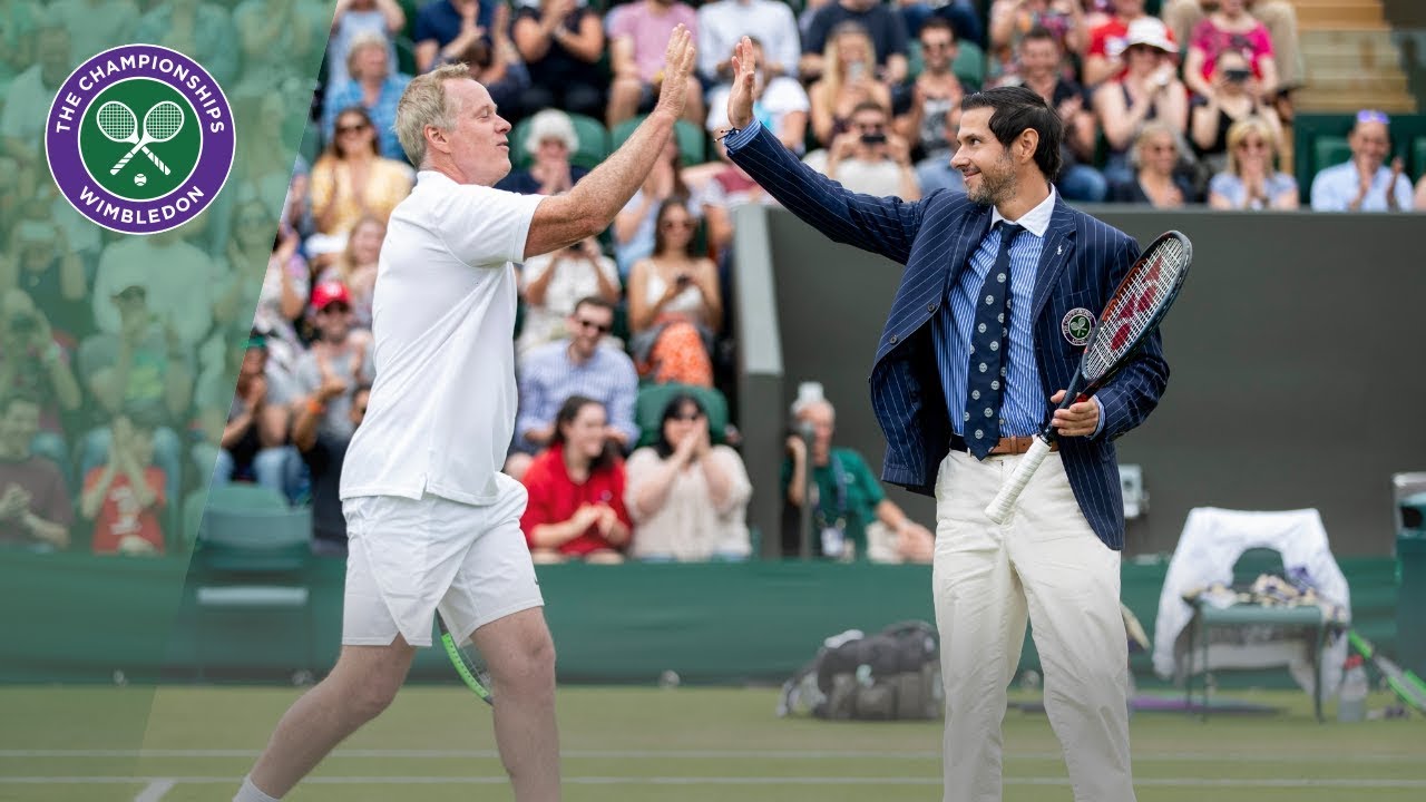 Umpire steals the show during Invitation Doubles | Wimbledon 2019 - YouTube