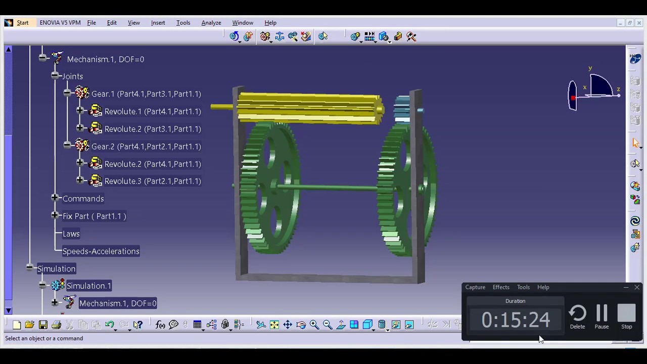 catia v5 assembly and simulation ##57: (simple gear train-2) - YouTube