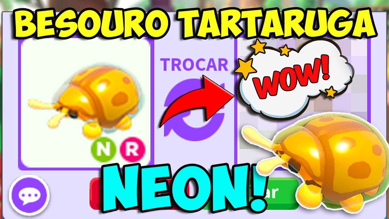 TROCANDO BESOURO TARTARUGA DOURADO NEON *NOVO PET LENDÁRIO* Nova ...