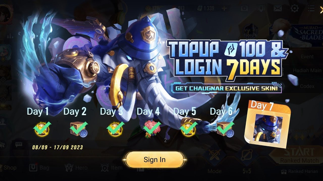[Arena of Valor] New Skin Chaugnar : Golden Presage Top Up Login Server ...