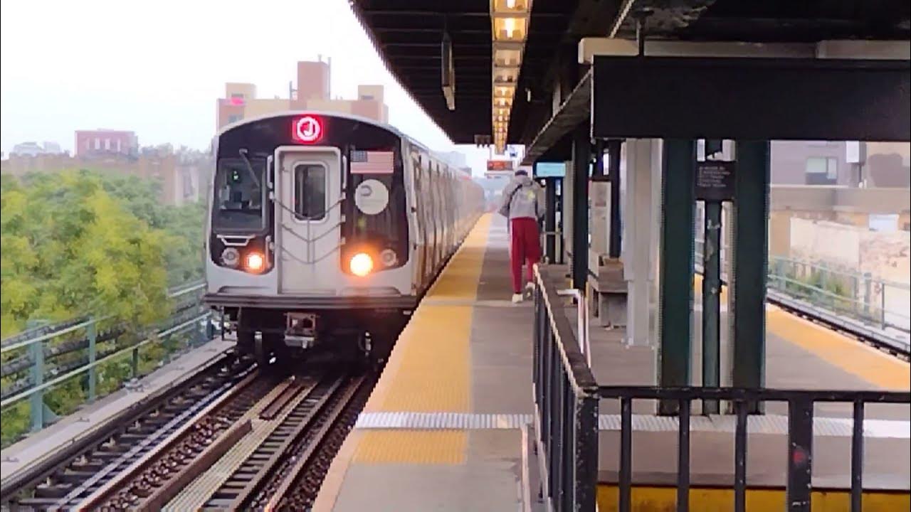 BMT Jamaica Line: (J) (Z) Trains At Alabama Avenue w/ Not In Service R160A-1 (R160A-1, R179 ...