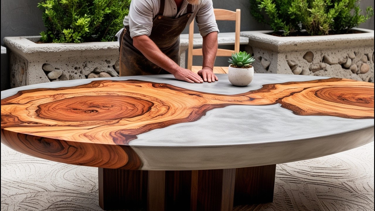 Building a Coffee Table from Reclaimed Wood and Concrete - YouTube