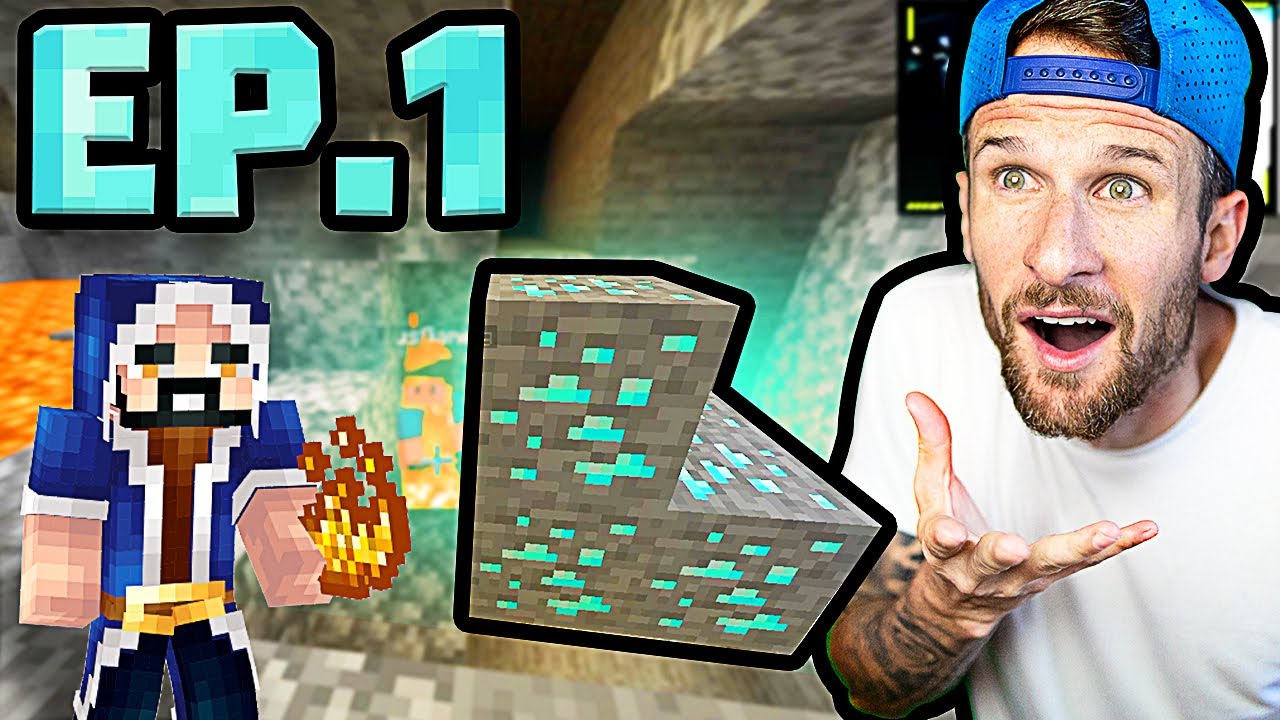 DIAMONDS on OUR FIRST DAY in MINECRAFT! - YouTube