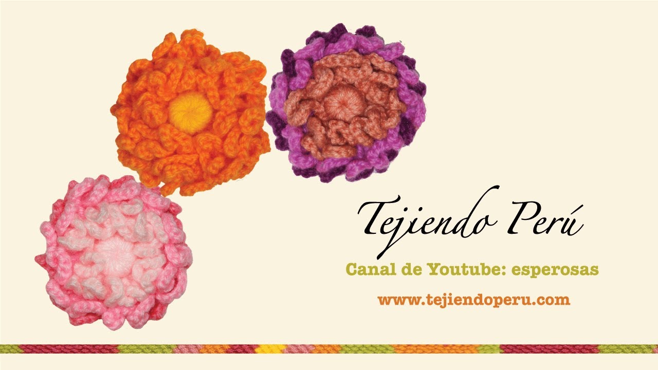 Flor de cadenetas tejida a crochet - YouTube