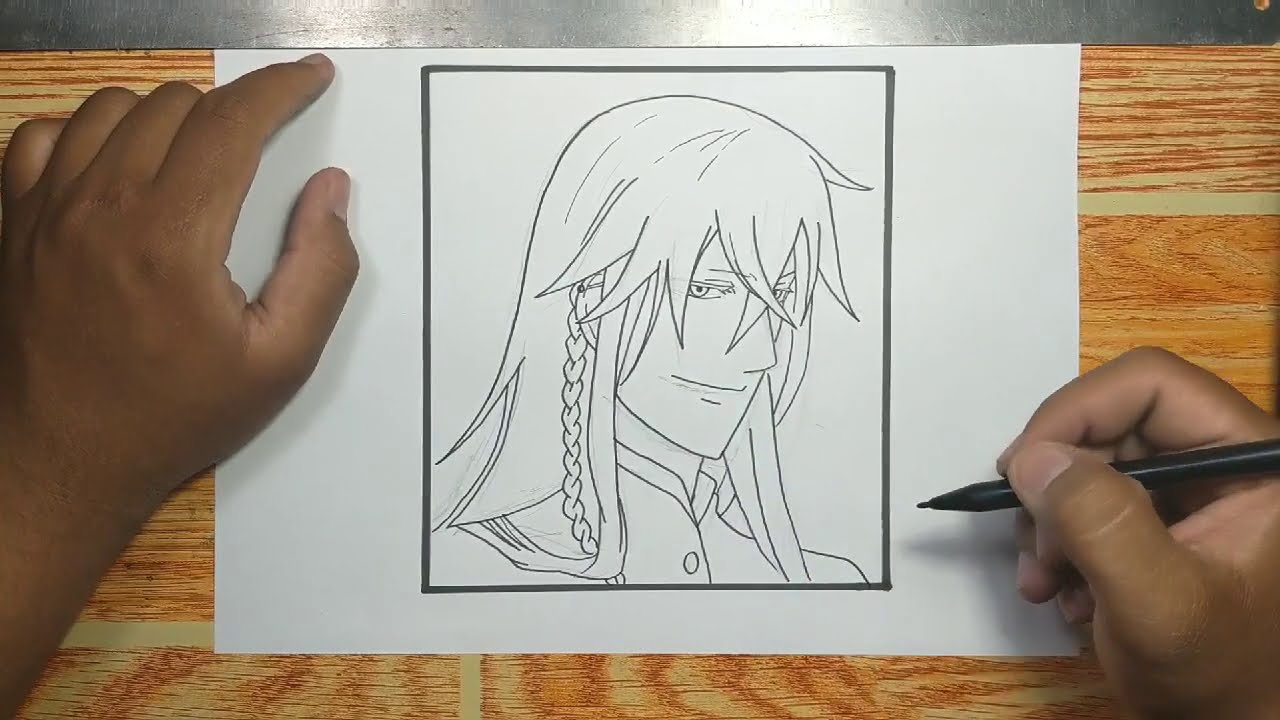 How to draw UNDERTAKER FACE ON BLACKBUTTLER ANIME step by step - YouTube