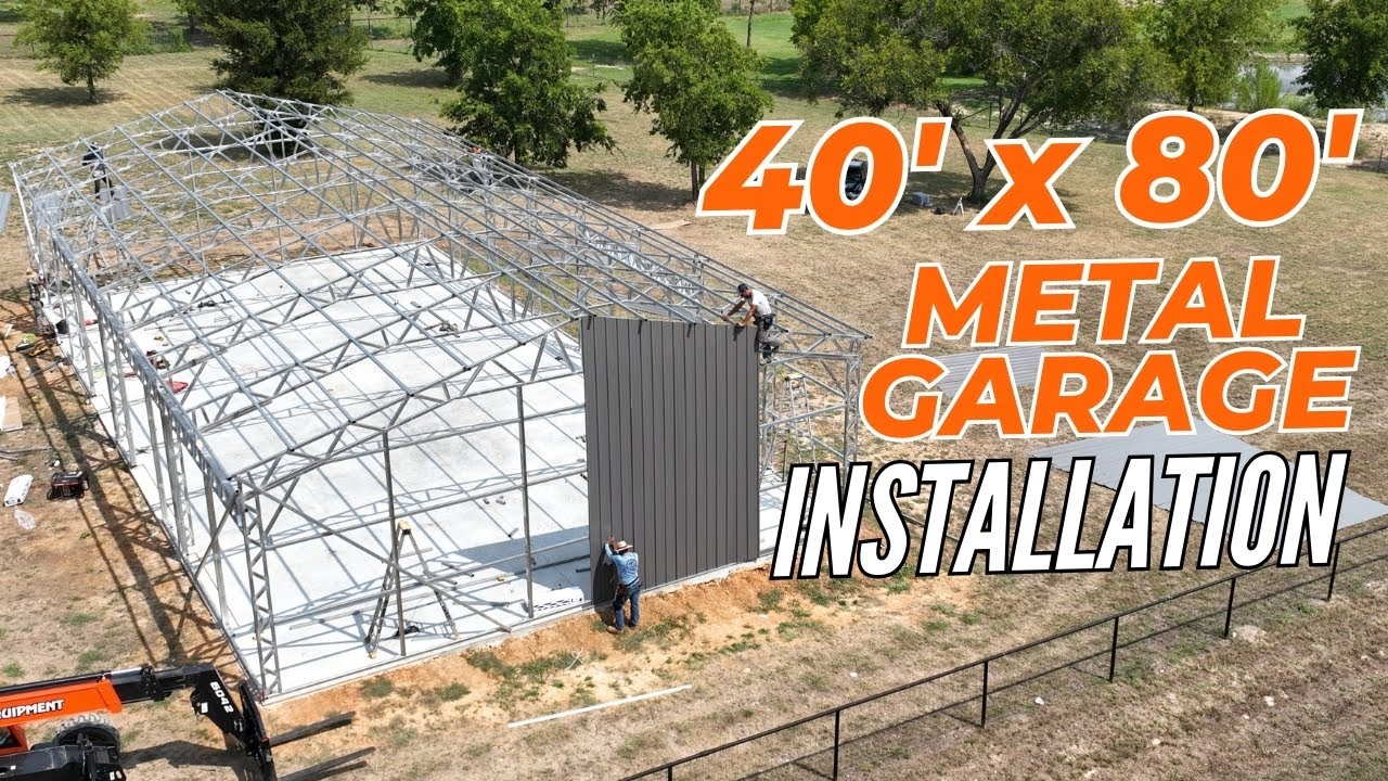 Metal Building Installation and Concrete | 40x80 Metal Building ...
