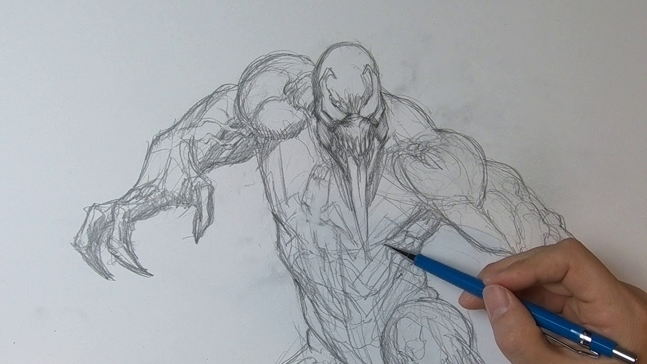 Frank Cho - Drawing Venom Part 2/3 (February 2019) - YouTube