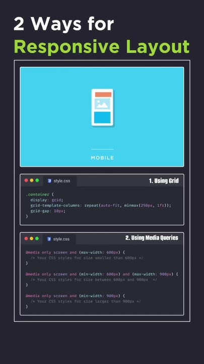 🌐💻 2 Simple Ways to Make Your Website Responsive! (HTML & CSS3) 🔥 ||#shorts #shortvideo #css# ...
