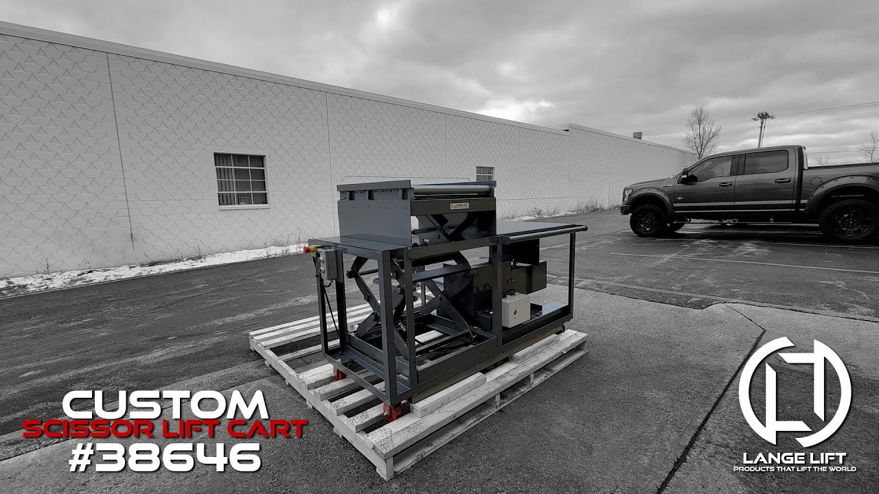 Scissor Lift Cart with Mobile Work Surface on Flanged Casters - YouTube