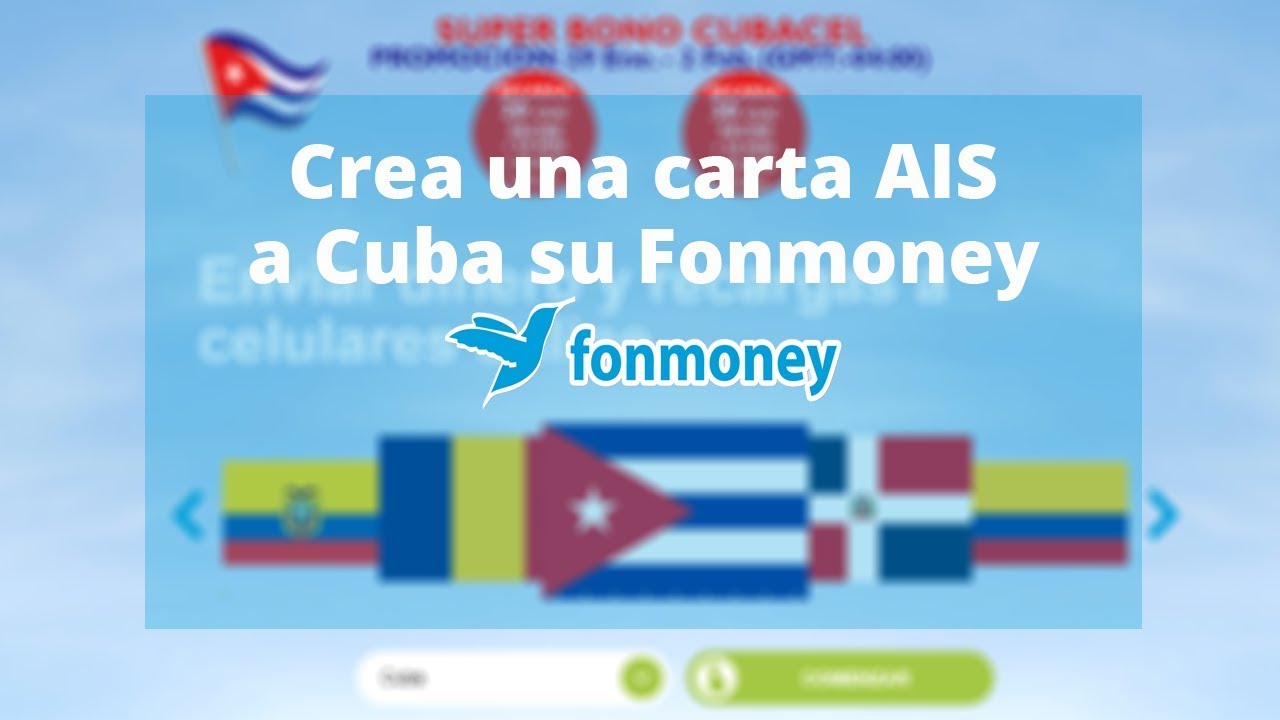 Crea gratuitamente una carta AIS a Cuba su Fonmoney - YouTube
