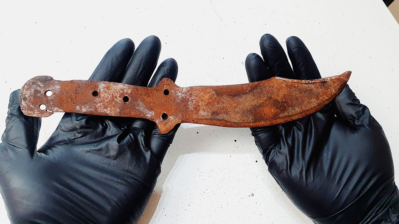 Restoration Old Rusty Pirate Knife Double Sharps - YouTube