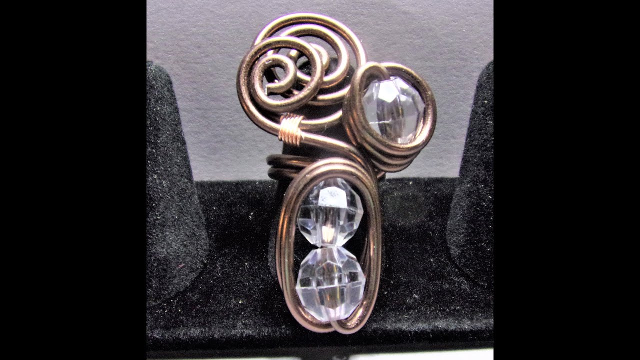 0074 Chunky funky ring with beads - YouTube